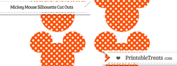 Orange Dotted Pattern Medium Mickey Mouse Silhouette Cut Outs ...