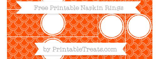 Free Orange Fish Scale Pattern Blank Napkin Rings — Printable Treats.com