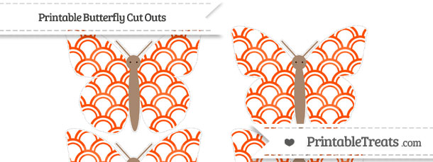 Free Orange Fish Scale Pattern Small Butterfly Cut Outs — Printable ...