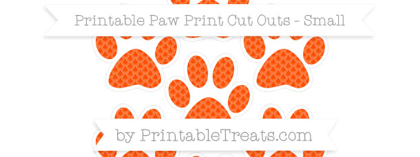 Orange Fish Scale Pattern Small Paw Print Cut Outs — Printable Treats.com