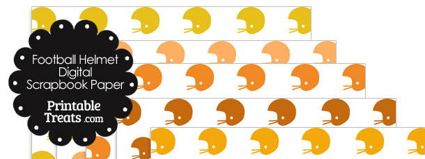Orange Football Helmet Digital Scrapbook Paper — Printable Treats.com