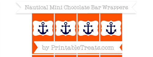 Orange Nautical Mini Chocolate Bar Wrappers — Printable Treats.com