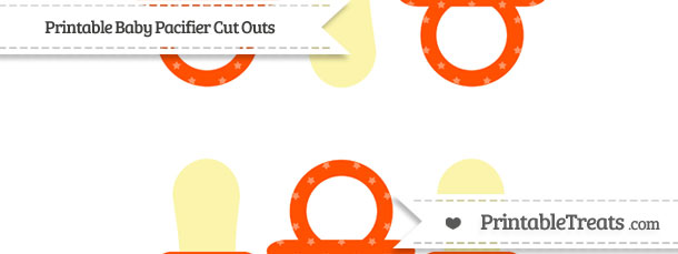 Orange Star Pattern Small Baby Pacifier Cut Outs — Printable Treats.com