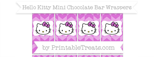 Free Orchid Herringbone Pattern Hello Kitty Mini Chocolate Bar Wrappers ...