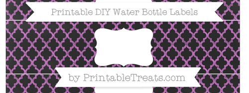Orchid Moroccan Tile Chalk Style DIY Water Bottle Labels — Printable ...