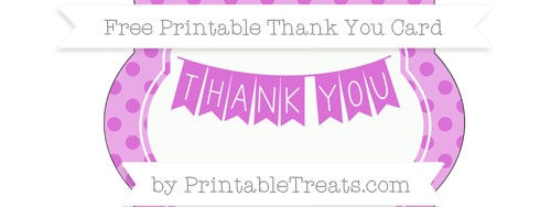 Orchid Polka Dot Thank You Card — Printable Treats.com