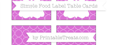 Free Orchid Quatrefoil Pattern Simple Food Labels — Printable Treats.com