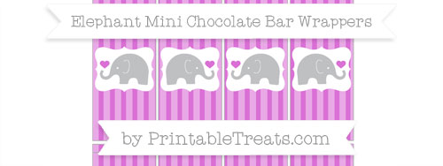 Orchid Thin Striped Pattern Elephant Mini Chocolate Bar Wrappers ...