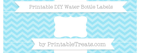 Pastel Aqua Blue Chevron DIY Water Bottle Labels — Printable Treats.com