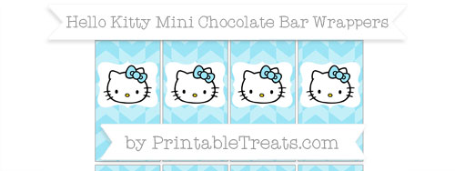 Free Pastel Aqua Blue Herringbone Pattern Hello Kitty Mini Chocolate ...