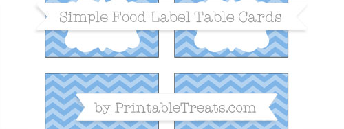 Free Pastel Blue Chevron Simple Food Labels — Printable Treats.com