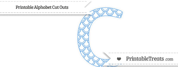 Free Pastel Blue Fish Scale Pattern Extra Large Capital Letter C Cut ...