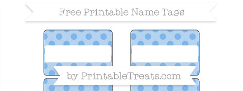 Free Pastel Blue Polka Dot Simple Name Tags — Printable Treats.com