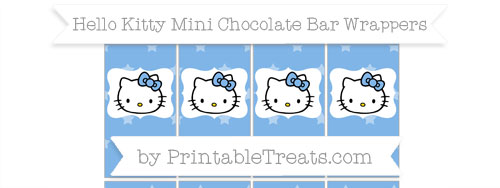 Free Pastel Blue Star Pattern Hello Kitty Mini Chocolate Bar Wrappers ...