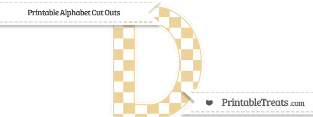 Free Pastel Bright Orange Checker Pattern Extra Large Capital Letter D ...