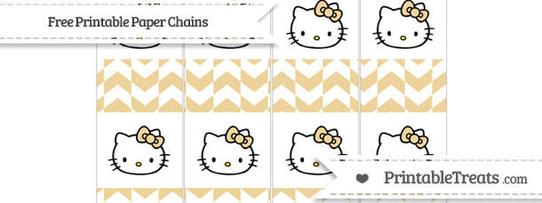 Free Pastel Bright Orange Herringbone Pattern Hello Kitty Paper Chains ...