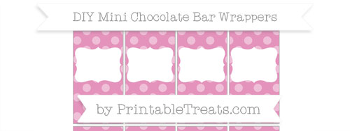 Pastel Bubblegum Pink Dotted Pattern DIY Mini Chocolate Bar Wrappers ...
