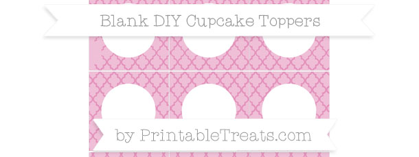 Pastel Bubblegum Pink Moroccan Tile Blank DIY Cupcake Toppers ...