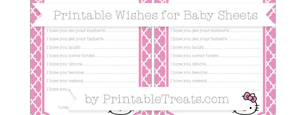 Pastel Bubblegum Pink Moroccan Tile Hello Kitty Wishes for Baby Sheets ...