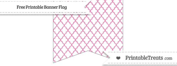 Free Pastel Bubblegum Pink Moroccan Tile Simple Banner Flag — Printable ...
