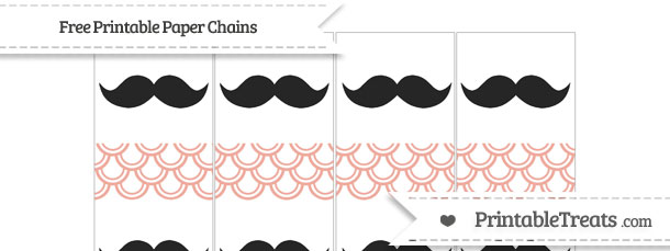 Pastel Coral Fish Scale Pattern Mustache Paper Chains — Printable ...