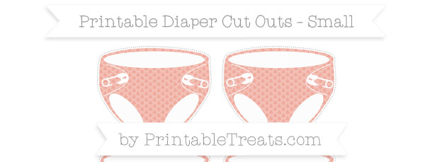 Pastel Coral Fish Scale Pattern Small Baby Diaper Cut Outs — Printable ...
