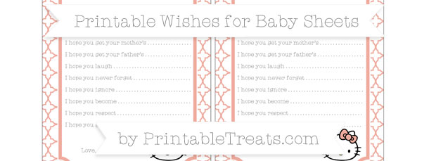 Pastel Coral Quatrefoil Pattern Hello Kitty Wishes for Baby Sheets ...