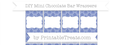 Pastel Dark Blue Fish Scale Pattern DIY Mini Chocolate Bar Wrappers ...
