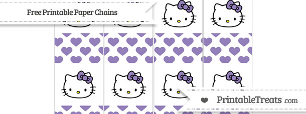 Free Pastel Dark Plum Heart Pattern Hello Kitty Paper Chains ...