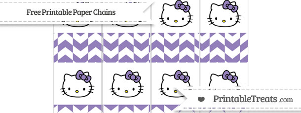 Free Pastel Dark Plum Herringbone Pattern Hello Kitty Paper Chains ...