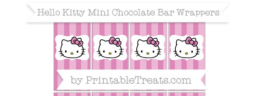 Free Pastel Fuchsia Striped Hello Kitty Mini Chocolate Bar Wrappers ...