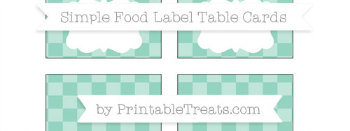 Free Pastel Green Checker Pattern Simple Food Labels — Printable Treats.com