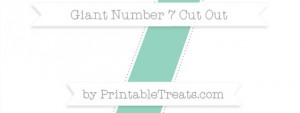 Pastel Green Giant Number 7 Cut Out — Printable Treats.com