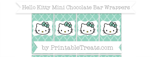 Free Pastel Green Moroccan Tile Hello Kitty Mini Chocolate Bar Wrappers ...