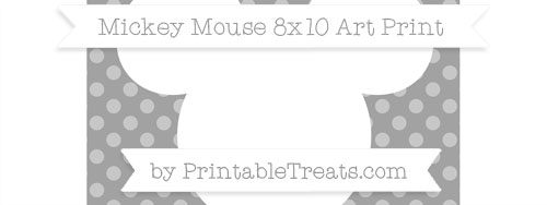 Free Pastel Grey Dotted Pattern Mickey Mouse 8×10 Art Print — Printable ...