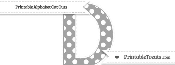Free Pastel Grey Polka Dot Extra Large Capital Letter D Cut Outs ...