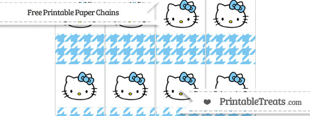 Free Pastel Light Blue Houndstooth Pattern Hello Kitty Paper Chains ...