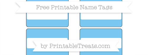 Free Pastel Light Blue Simple Name Tags — Printable Treats.com