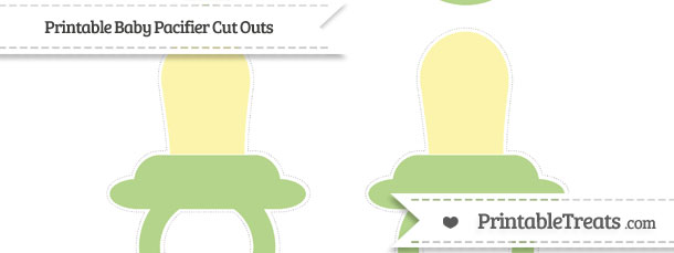 Pastel Light Green Medium Baby Pacifier Cut Outs — Printable Treats.com