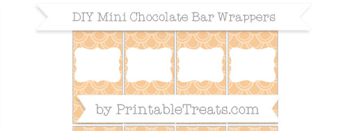 Pastel Light Orange Fish Scale Pattern DIY Mini Chocolate Bar Wrappers ...