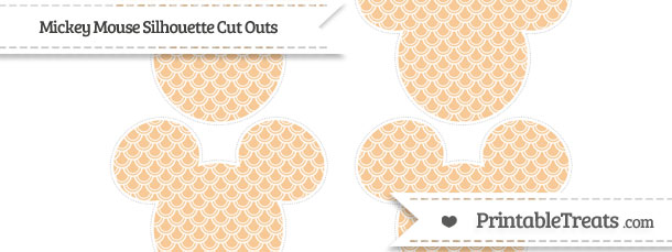 Pastel Light Orange Fish Scale Pattern Medium Mickey Mouse Silhouette ...