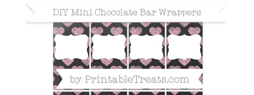 Pastel Light Pink Heart Pattern Chalk Style DIY Mini Chocolate Bar ...