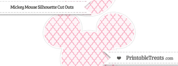 Pastel Light Pink Moroccan Tile Large Mickey Mouse Silhouette Cut Outs ...