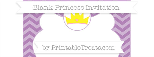 Free Pastel Light Plum Chevron Blank Princess Invitation — Printable ...