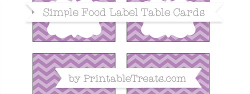 Free Pastel Light Plum Chevron Simple Food Labels — Printable Treats.com