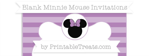 Free Pastel Light Plum Horizontal Striped Blank Minnie Mouse Invitation ...
