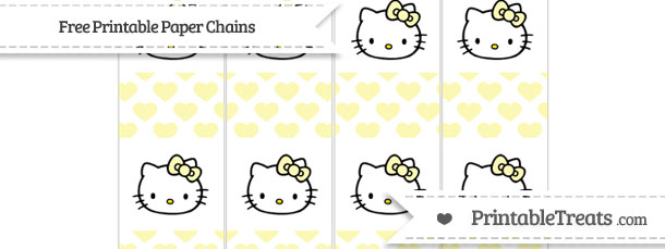 Free Pastel Light Yellow Heart Pattern Hello Kitty Paper Chains ...