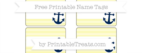 Free Pastel Light Yellow Horizontal Striped Nautical Name Tags ...