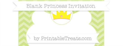 Free Pastel Lime Green Chevron Blank Princess Invitation — Printable ...