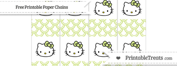 Free Pastel Lime Green Fish Scale Pattern Hello Kitty Paper Chains ...